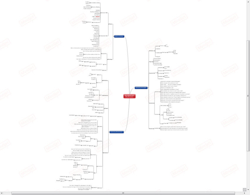 Strengths and Weaknesses mind map